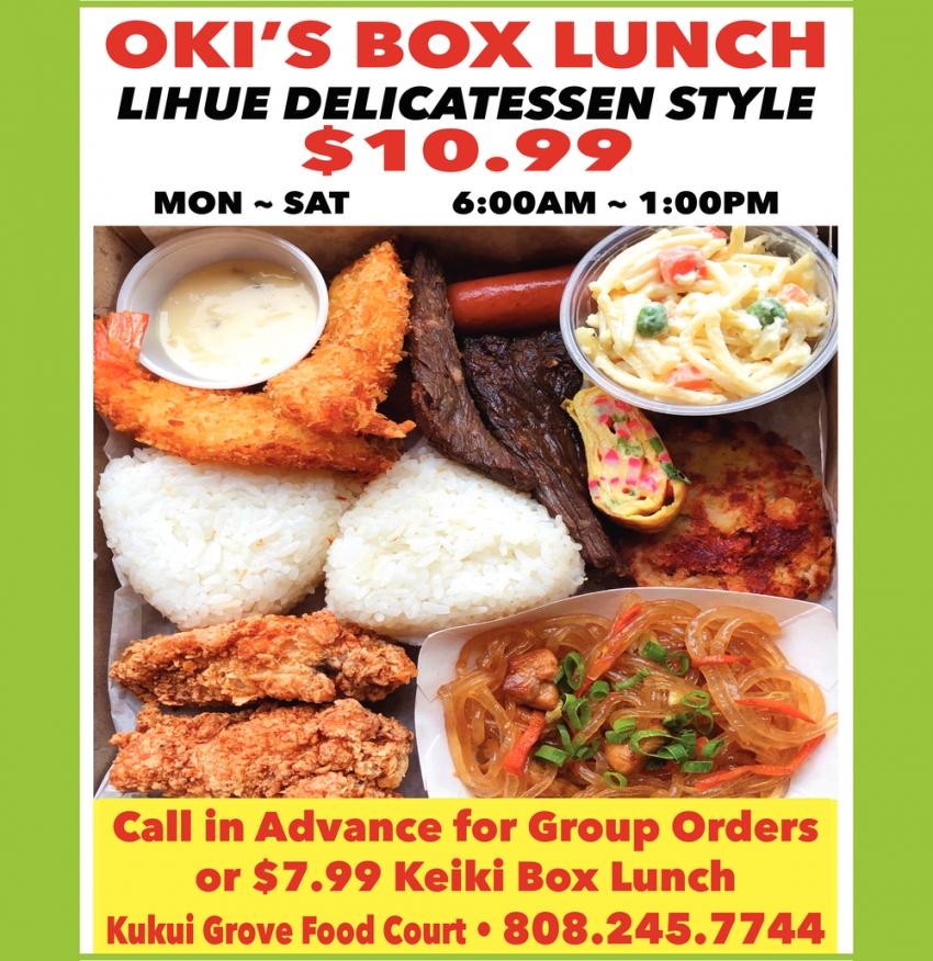 Lihue Delicatessen Style, Oki's Box Lunches & Omiyage, Lihue, HI